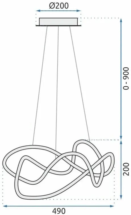 Toolight Moderní stropní svítidlo LED + Ovladač EVE APP821-CP Gold