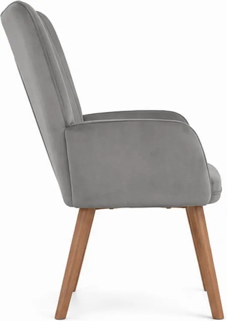 relaxační křeslo, odpočinkové, masivní kaučukovník/kov/samet, 97x62x70 cm, nohy tmavé/světle šedá, Dekorino KR20260098