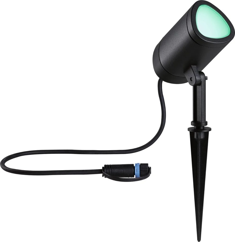 P 94849 Plug & Shine LED bodové zahradní světlo Smart Home Zigbee Shira IP65 RGBW+ 6,5W antracit - PAULMANN