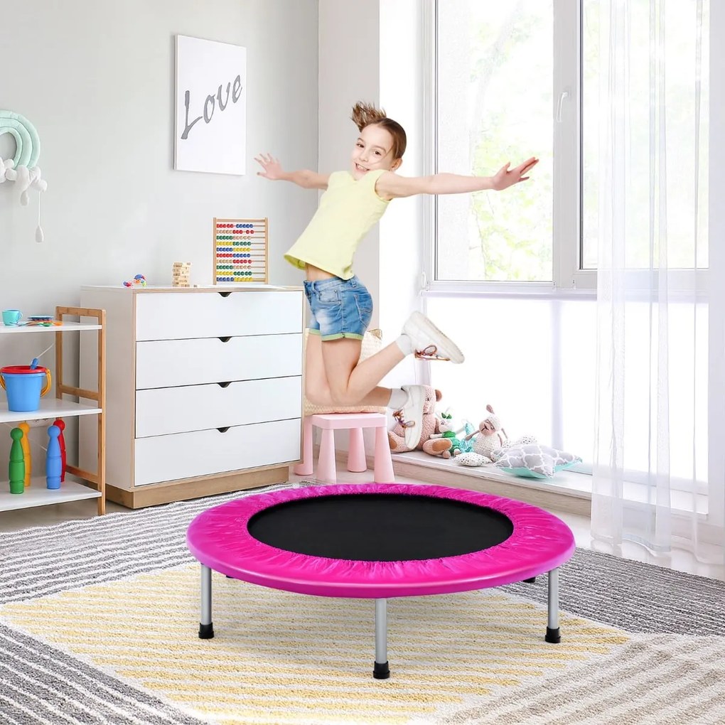 Costway Ø 97 cm skládací trampolína mini skládací trampolína pro děti přenosná