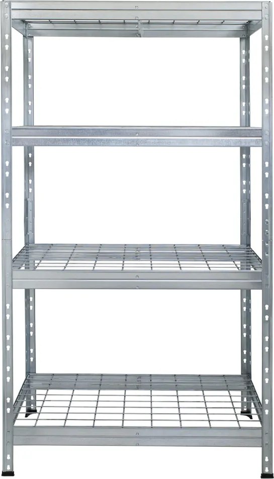 Kovový regál RIVET PRO 180x90x45 ocelová mřížka 4 úrovně pozinkovaná