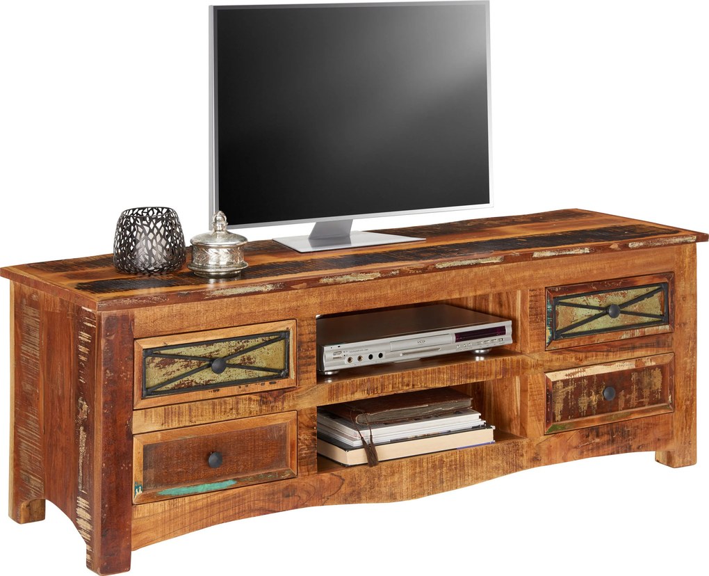 XXXLutz NÍZKÁ KOMODA, recyklované dřevo, vícebarevná, 140/50/45 cm Landscape - TV stolky & komody pod TV - 000377002001