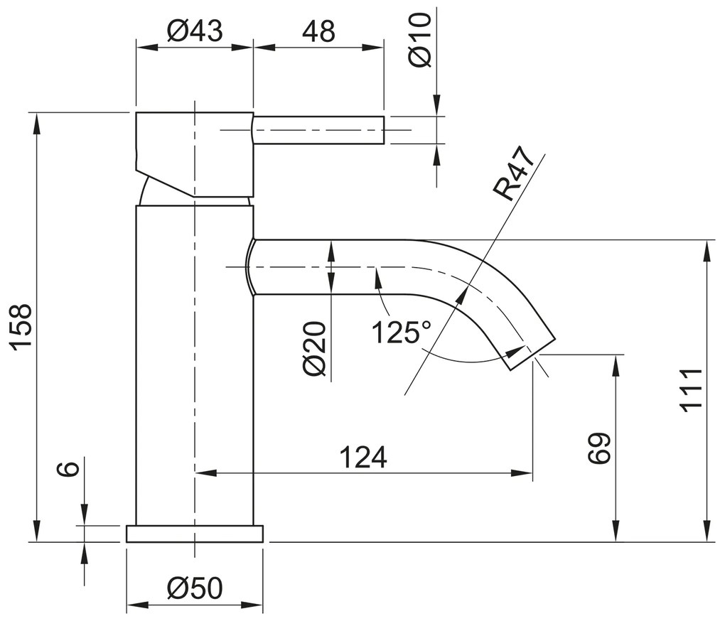 Sapho, MINIMAL stojánková umyvadlová baterie bez výpusti, nerez, MI002