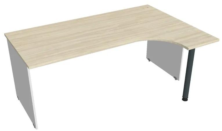 Stůl ergo levý 180*120 cm - Hobis Gate GE 1800 L Dekor stolové desky: akát, Dekor lamino podnože: bílá, Barva nohy: černá