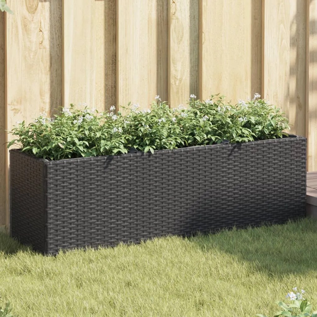 Zahradní truhlíky se 3 květináči 2 ks černé 105 x 30 x 32 cm 3210522