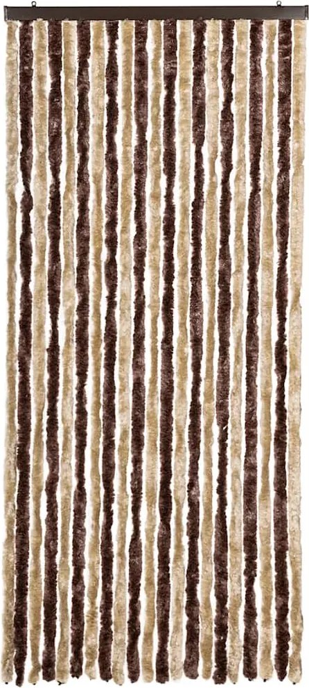 Závěs proti hmyzu béžový a světle hnědý 90 x 220 cm Chenille 240571