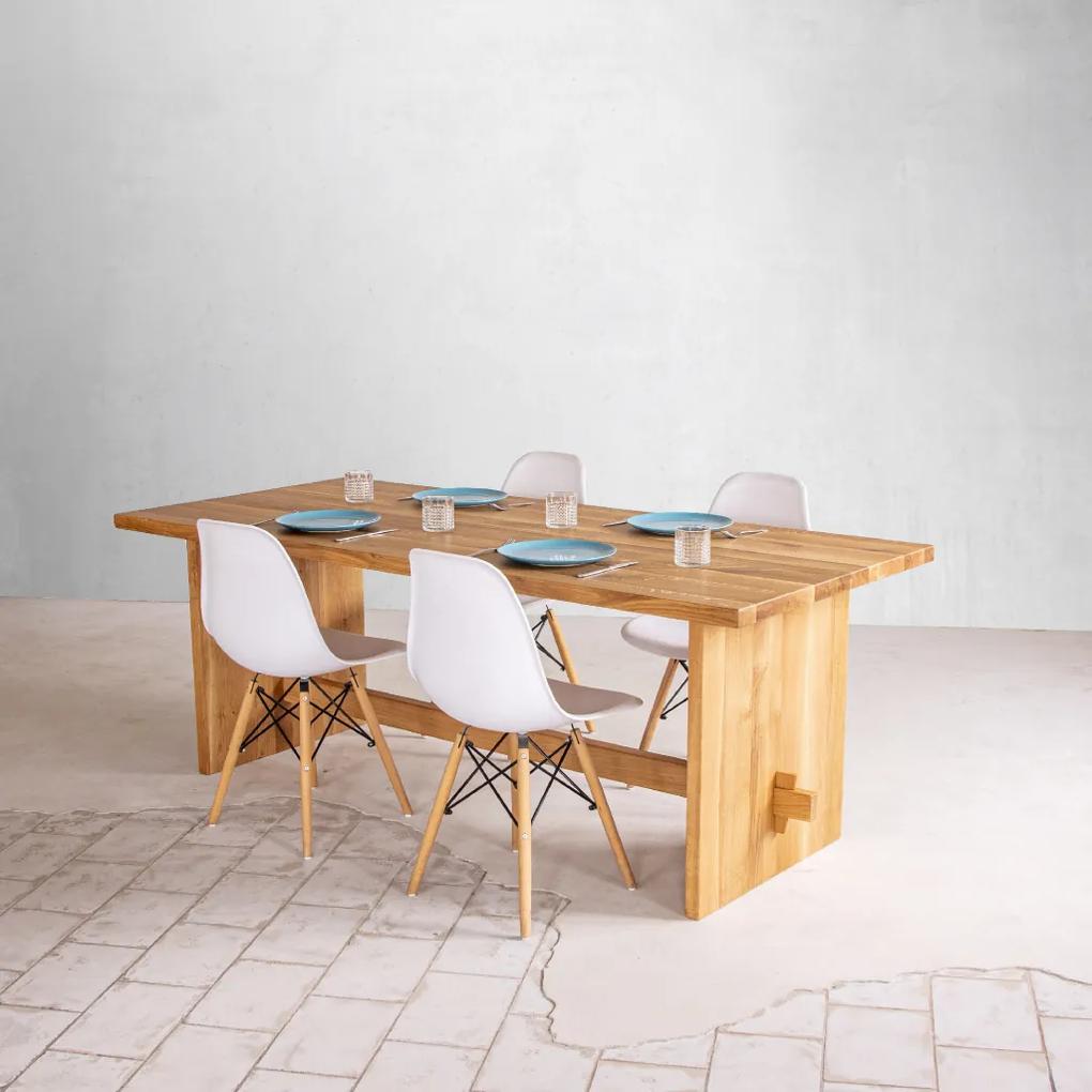 KULHÁNEK Jídelní stůl z dubového dřeva - trnož s klínem Velikost desky: 160x80 cm