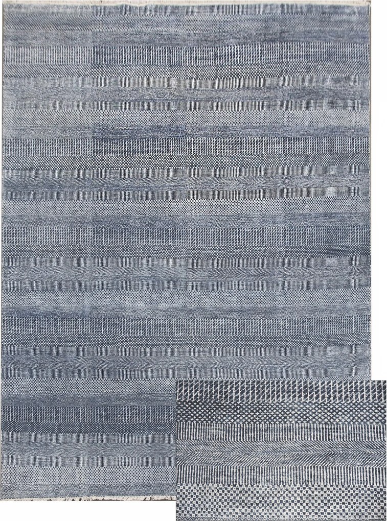 Ručne viazaný kusový koberec Diamond DC-MCN Medium blue / silver, 120x170, modrá, chodba / predsieň, Diamond Carpets India