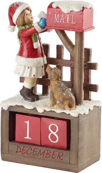 Villeroy & Boch Winter Collage Accessoires adventní kalendář, děvčátko u schránky, 22,5 cm 35-9391-0067