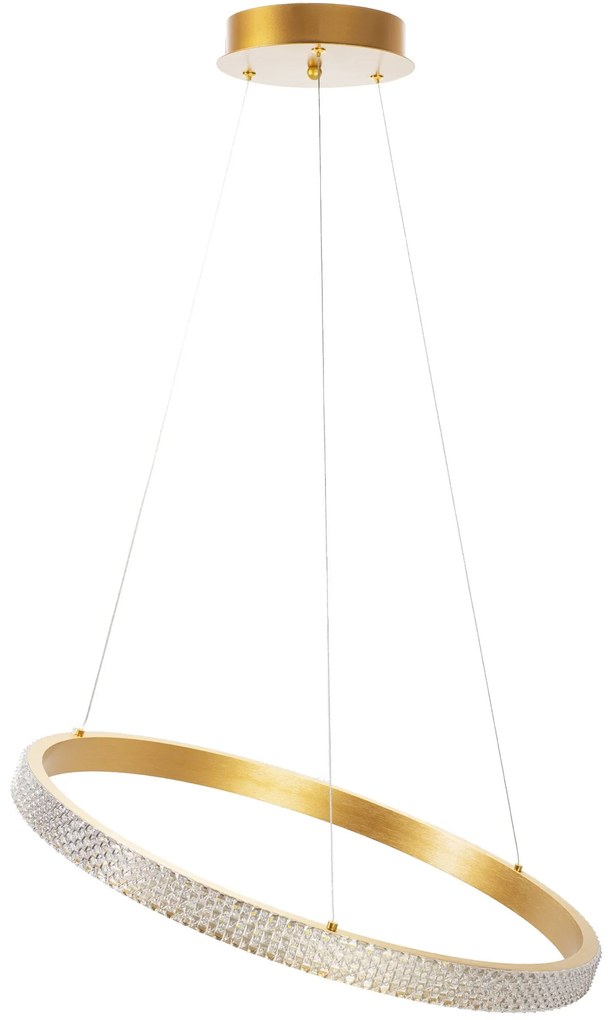 Toolight Toolight, LED křišťálové závěsné svítidlo 60x60 cm APP1203-CP, zlatá, OSW-04592