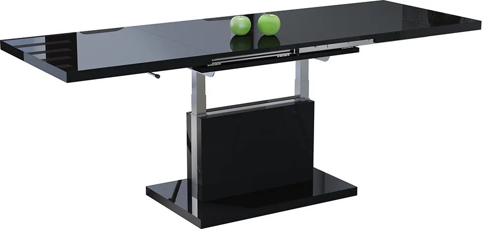 Mazzoni ASTON černý lesk, rozkládací, zvedací konferenční stůl, stolek - 70 cm