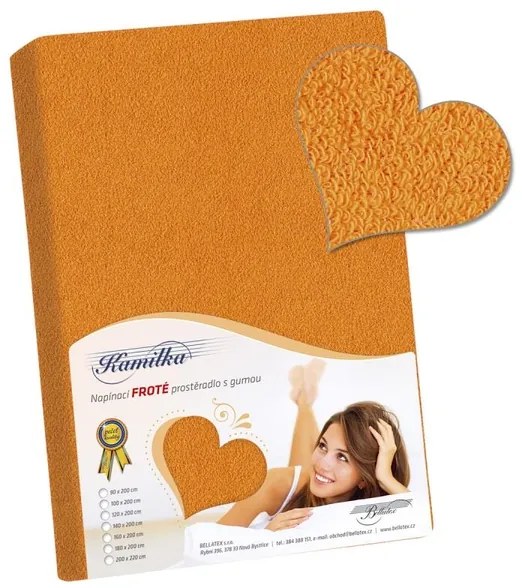 Bellatex Prostěradlo froté světlá oranžová rozměr 100x200 cm