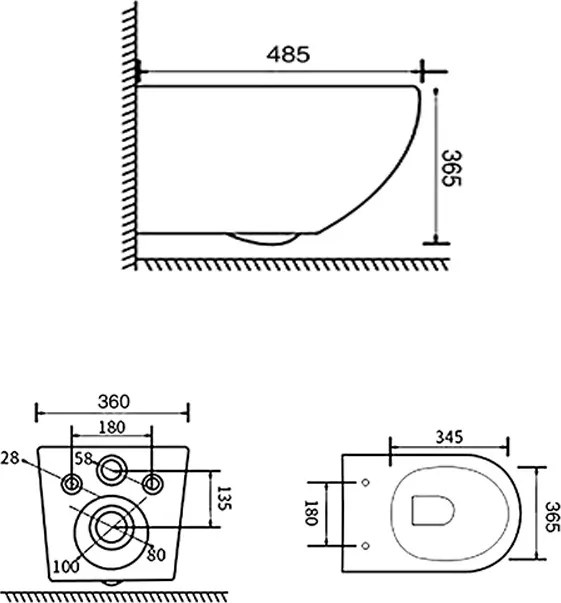 BPS-koupelny Podomítkový modul Geberit DuoFix s WC mísou MU-CAP-RIM-03 + ovládací tlačítko Delta 30 chrom