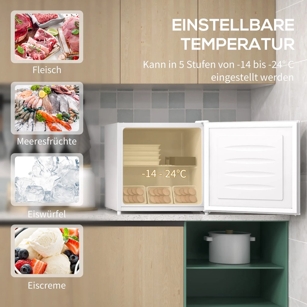 HOMCOM Mini mraznička, 35 L mrazicí box, 5stupňová regulace teploty, bílá
