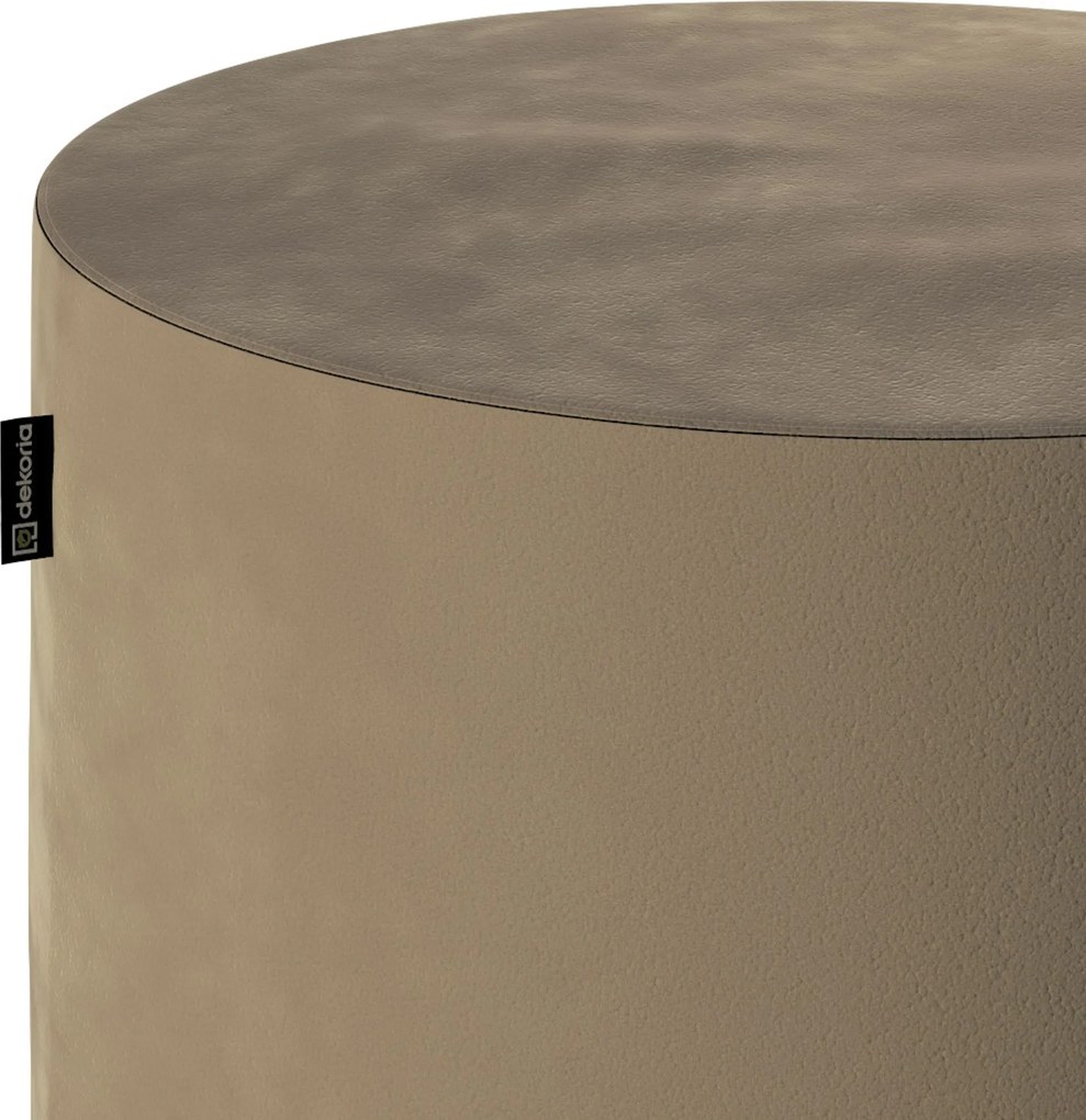 Sedák Barrel- válec pevný barva béžová látka lesklé, sametová