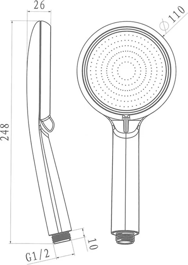 Mereo Mereo, Ruční sprcha jednopolohová kulatá O 11 cm, CB565L