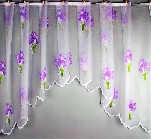 BytoTex Hotová oblouková záclona  Levandule 300x160 cm