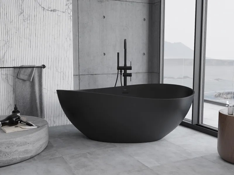 Mexen Parma volně stojící vana z konglomerátu 160 x 95 cm, černá mat - 57231609570