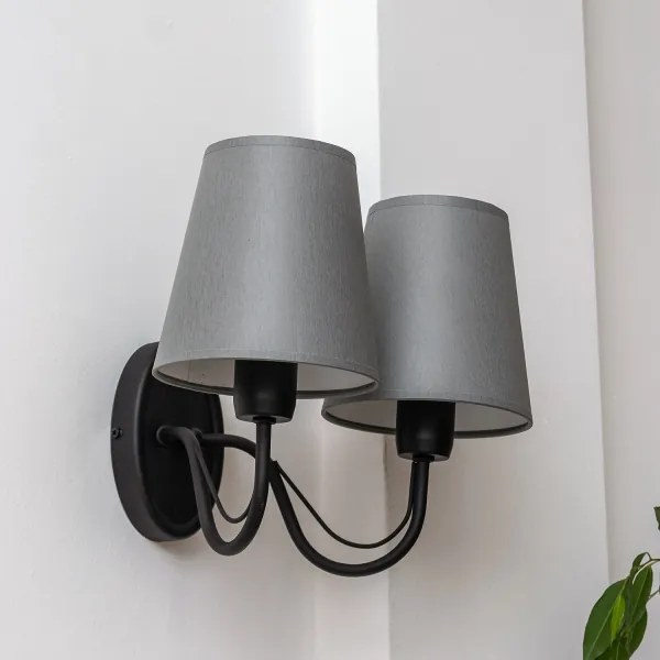 Nástěnná lampa MALBO 2xE27/15W/230V šedá/černá