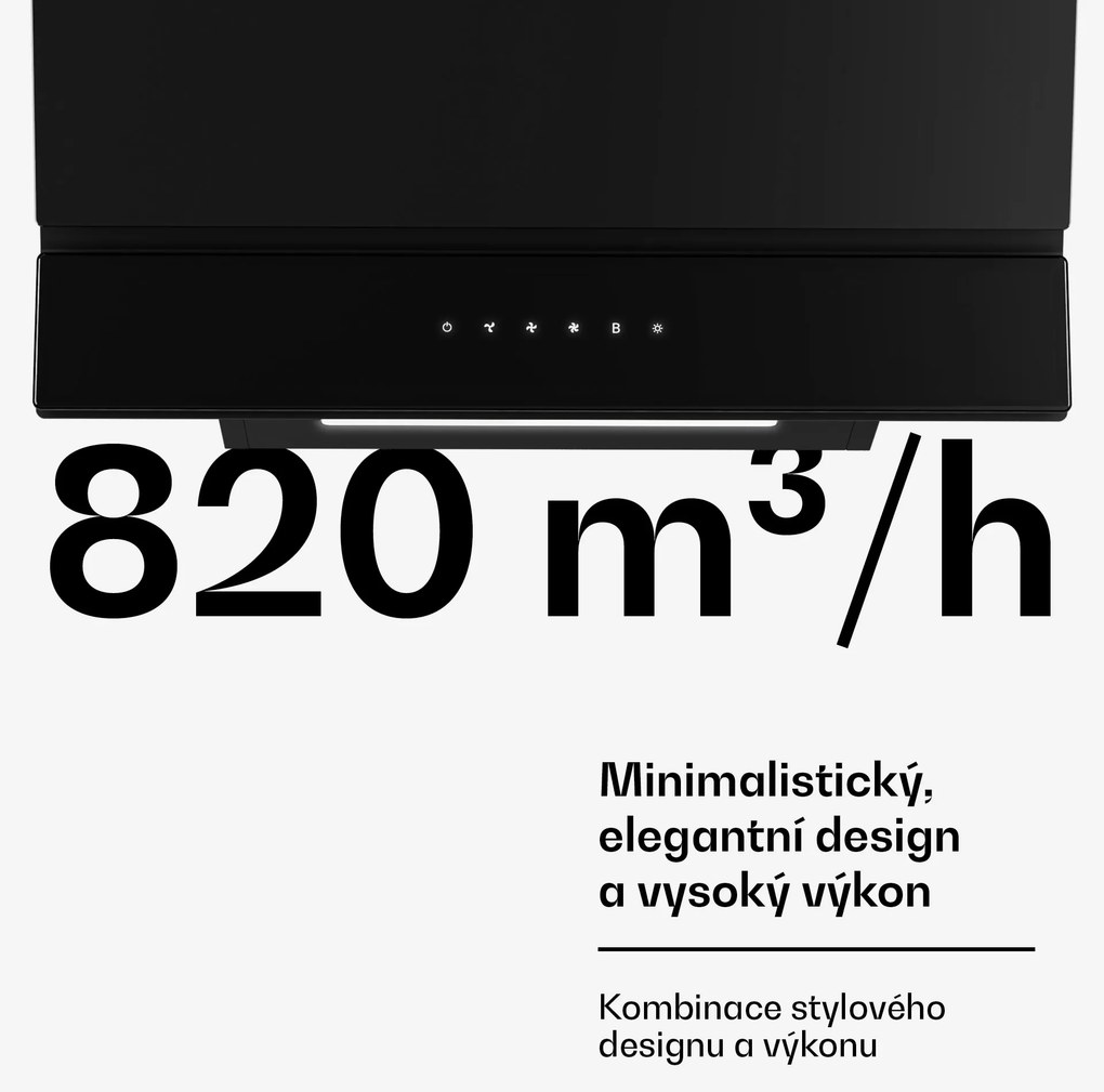 Klarstein Velaire digestoř | Elegantní, minimalistická, výkonná | Třída energetické účinnosti A++ | 820 m³/h | 60 cm