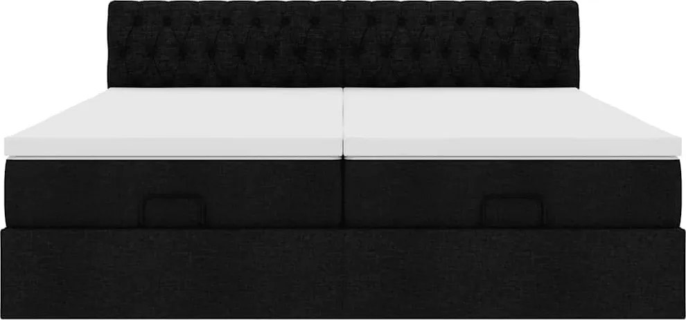 Osmanský rám postele s matrací černá 160x200cm textil 3312010