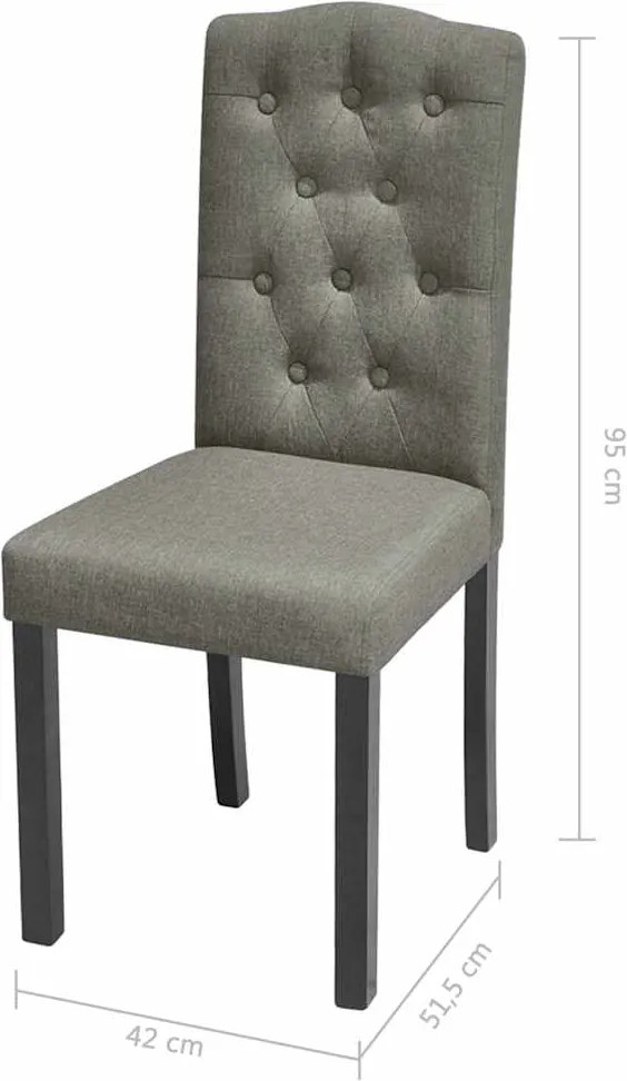 Jídelní židle 4 ks šedé textil 242224