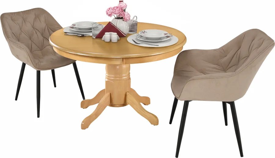 Jídelní stůl, kulatý, dub světlý, průměr 106 cm, TABLOS