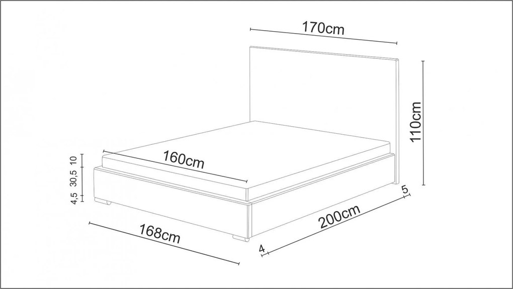 Manželská postel 160x200 FLEK 6 - béžová