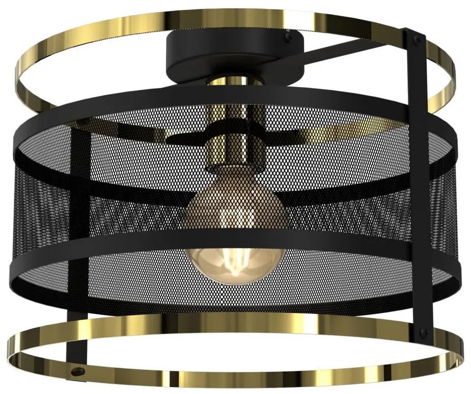 Přisazený lustr RIM 1xE27/60W/230V černá/zlatá