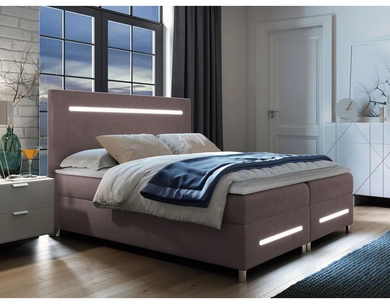 Kontinentální postel Trunida LED, Rozměr postele: 160x200, Barva:: Fresh 01