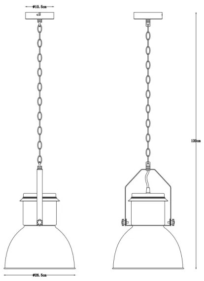 Globo 15283 - Lustr na řetězu KUTUM 1xE27/40W/230V