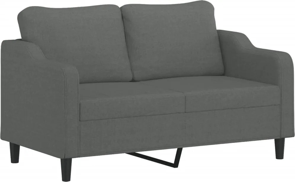 2místná pohovka s polštáři tmavě šedá 140 cm textil 3200846