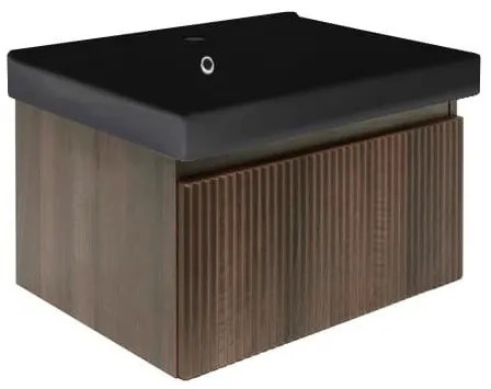 Koupelnová skříňka s umyvadlem SAT Evolution 58x30x45 cm ořech mat SATEVO60NAU1MB