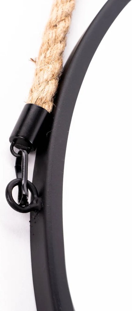 Závěsné zrcadlo v kovovém rámu, průměr 37 cm