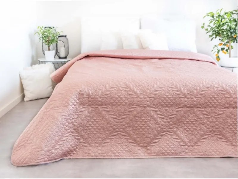 Luxusní přehoz na postel, růžový, 220x240 cm