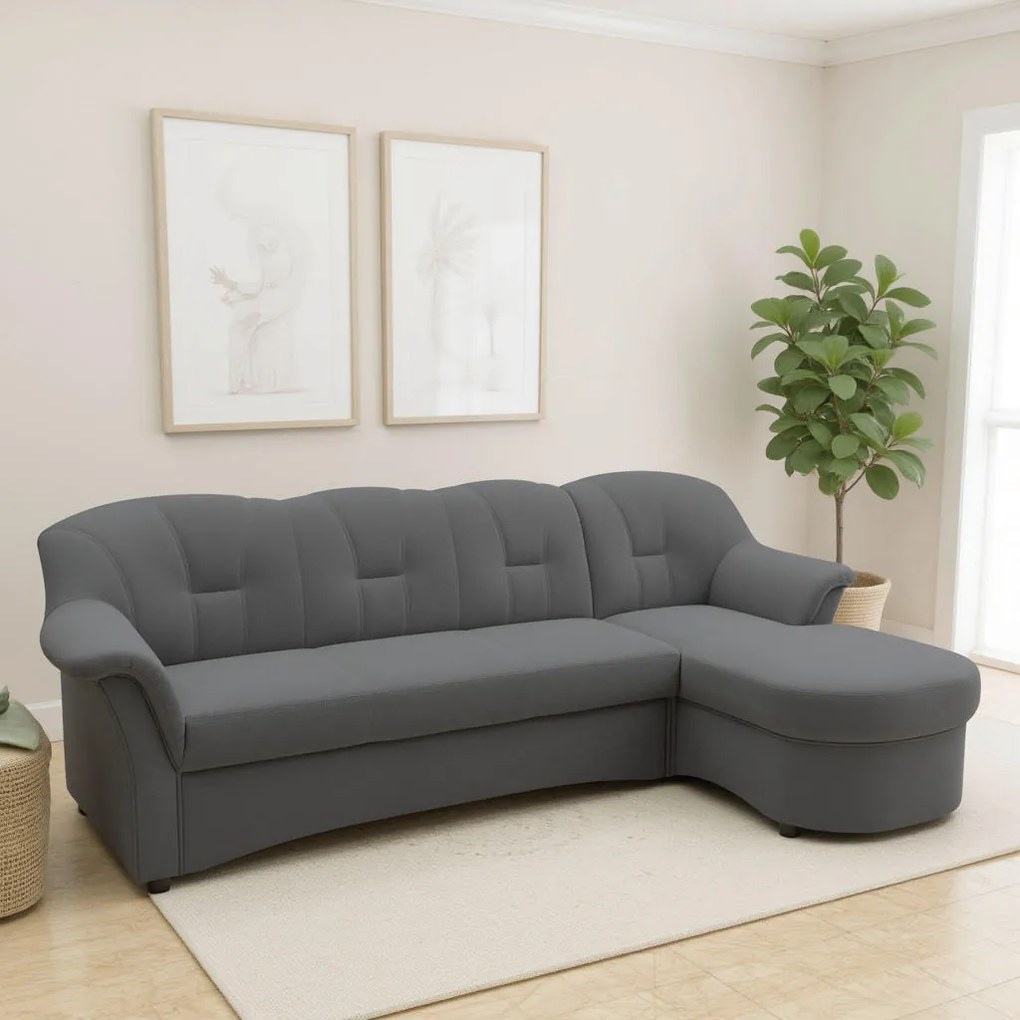 XXXLutz ROHOVÁ SEDAČKA, textil, tmavě šedá MID.YOU - Sedací soupravy - 001776009105