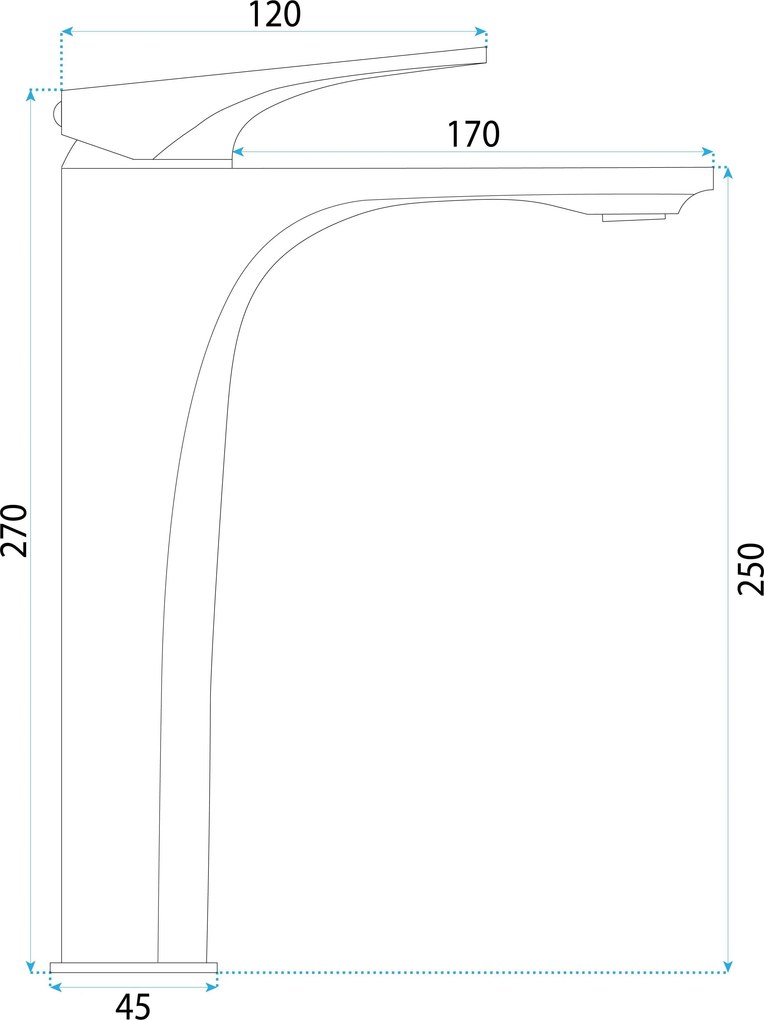 Rea Joe Premium, vysoká umyvadlová baterie h-285, grafitová, REA-B8949