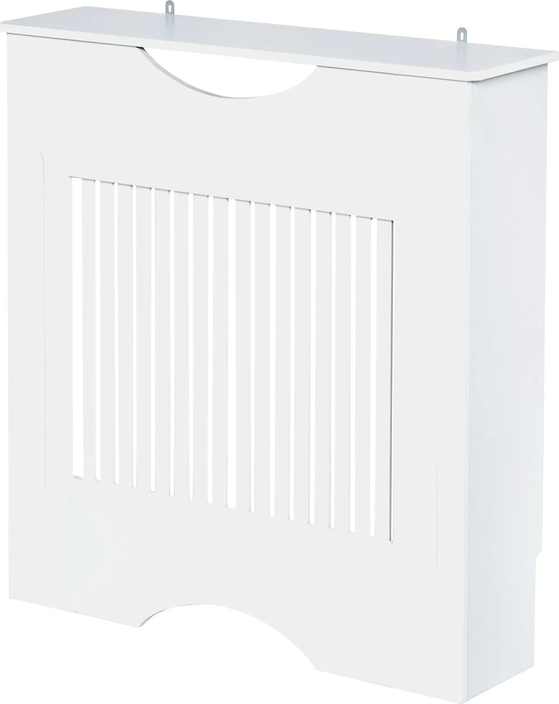 HOMCOM Kryt Radiátoru 78x19x82 cm Moderní MDF Kryt Radiátoru se Skladem Zatížení 10 kg a Protipádovým Zařízením pro Obývací Pokoj Ložnici Bílý | Aosom