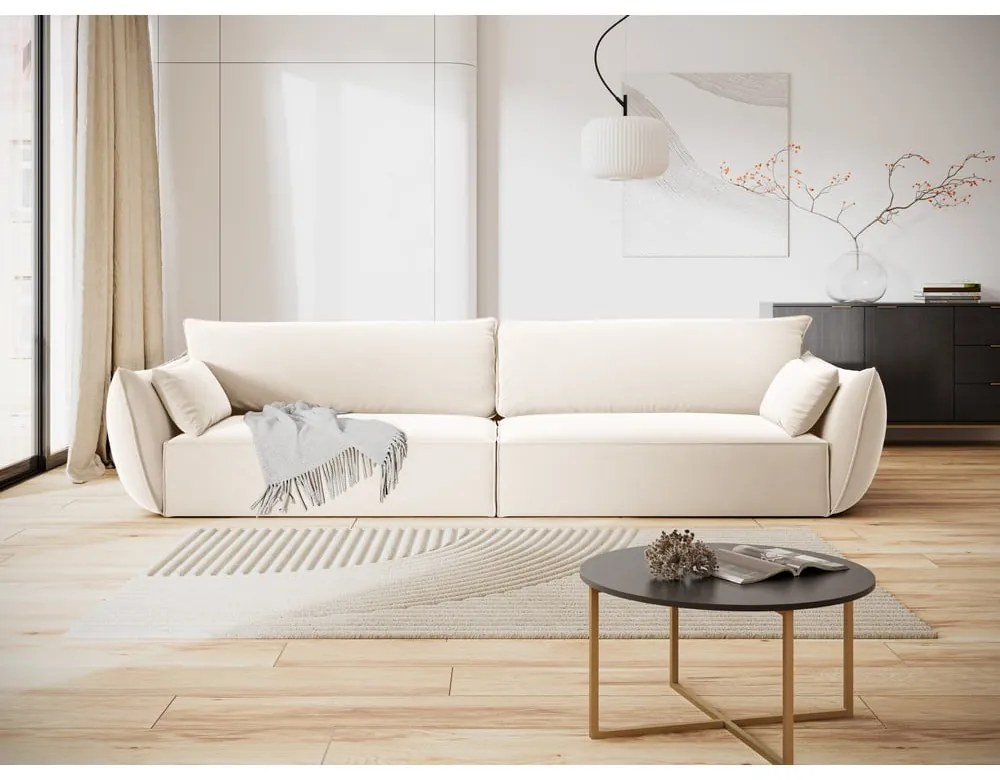Béžová sametová pohovka 248 cm Vanda – Mazzini Sofas