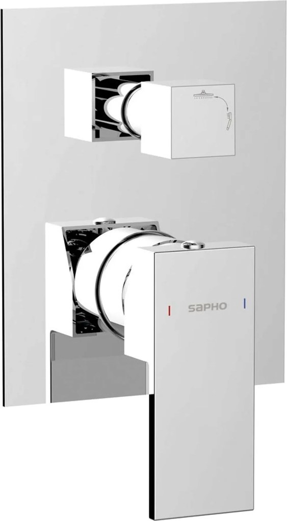 Sapho Cubemix - Baterie pod omítku pro 2 spotřebiče, s tělesem, chrom CM042