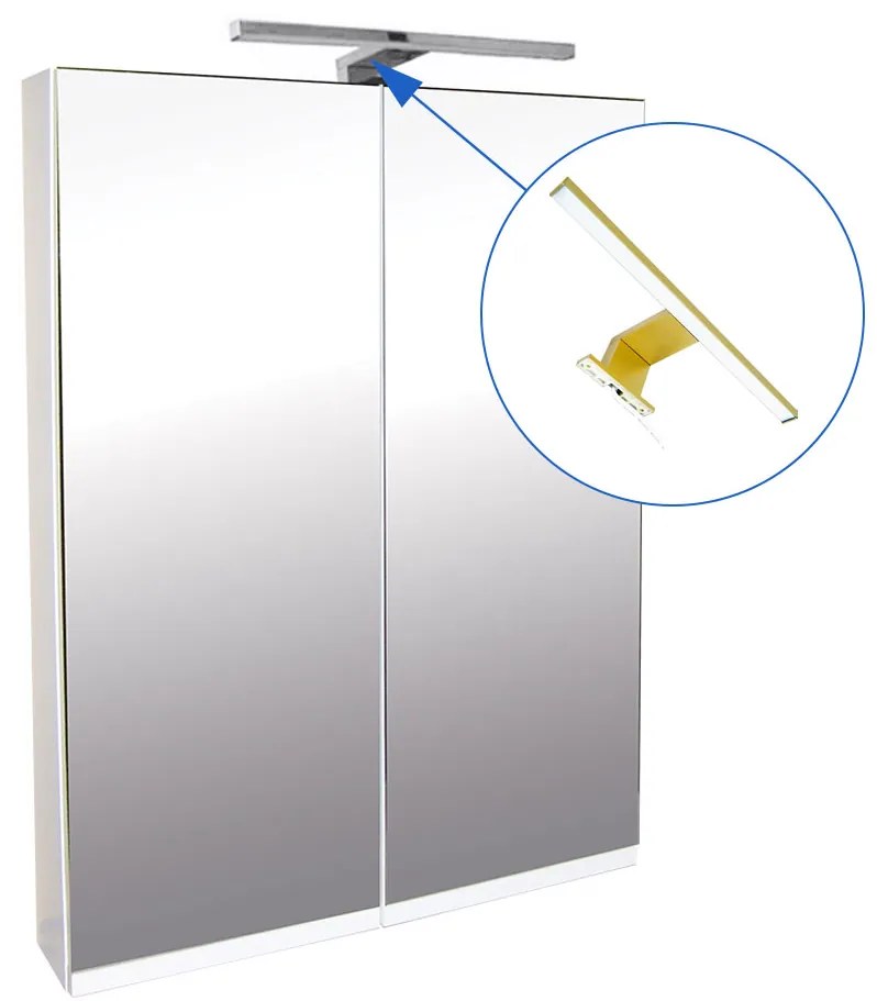Comodo Zrcadlová skříňka Atica 60 ZS LED-G s osvětlením Any LED 30 G, zlatá