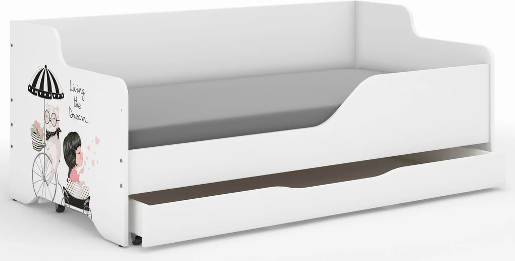 Wooden Toys Dětská postel LILU 160x80 HOLČIČKA NA VÝLETĚ – boční pelest