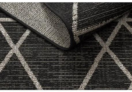 Dywany Luszczow Kusový koberec SIZAL FLOORLUX 20508 Černá / stříbrný TROJÚHELNÍK Rozměr koberce: 120 x 170 cm