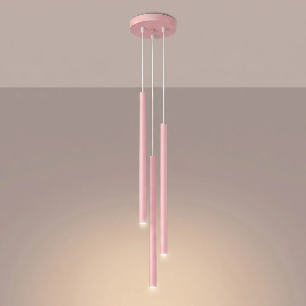 Sollux Lighting Závěsné svítidlo PASTELO 3P růžové
