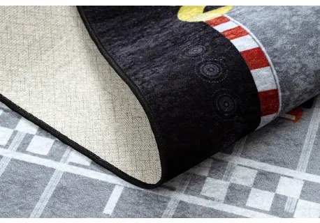 Dywany Luszczow Dětský kusový koberec JUNIOR 52108.801 pratelný  Závod, formule 1 pro děti protiskluz, šedá Rozměr koberce: 120 x 170 cm