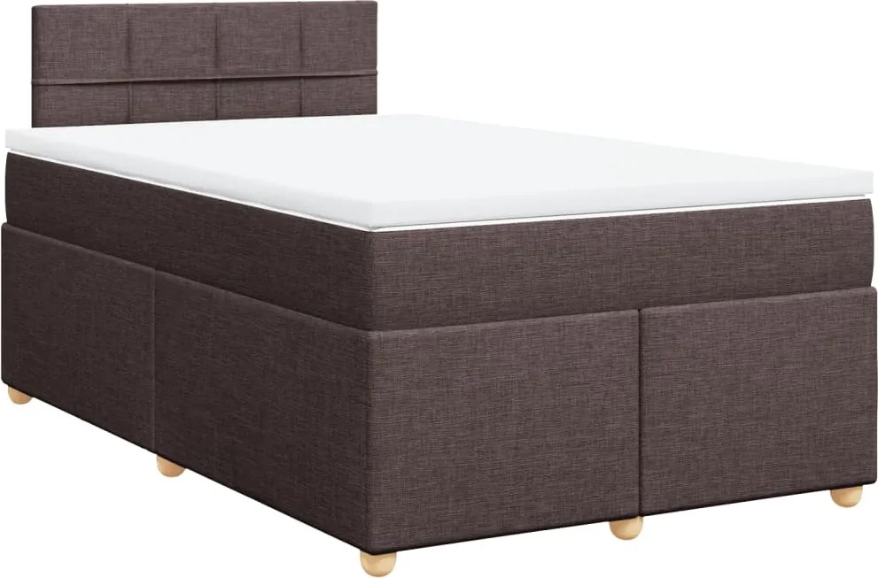 Box spring postel s matrací tmavě hnědá 120x200 cm textil 3286650