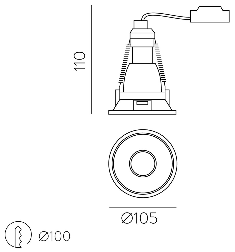 ACB Iluminacion Zapuštěné LED bodové svítidlo APEX, ⌀ 10,5 cm, 1xGU10 8W Barva: Bílá