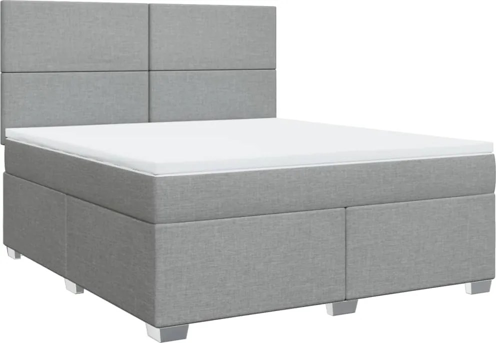 Box spring postel s matrací světle šedá 180 x 200 cm textil 3292860