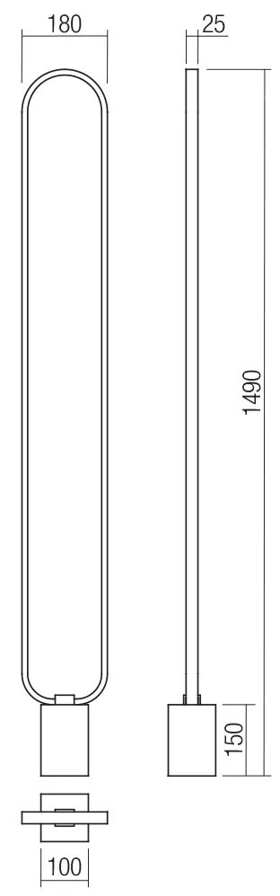 Smarter 01-3061 stojací LED lampa Ado, pískově bílá, 24W, 3000K, 149cm