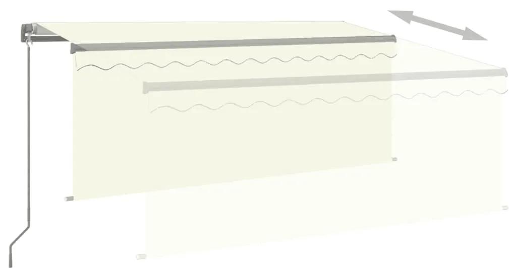 Ručně zatahovací markýza s roletou 3,5 x 2,5 m krémová,  3069397